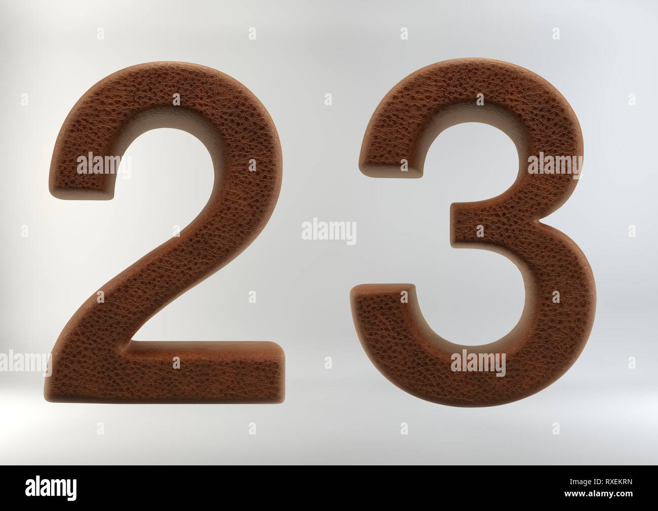 3D Render of Leather Letters & Numbers, isolated on white background ...