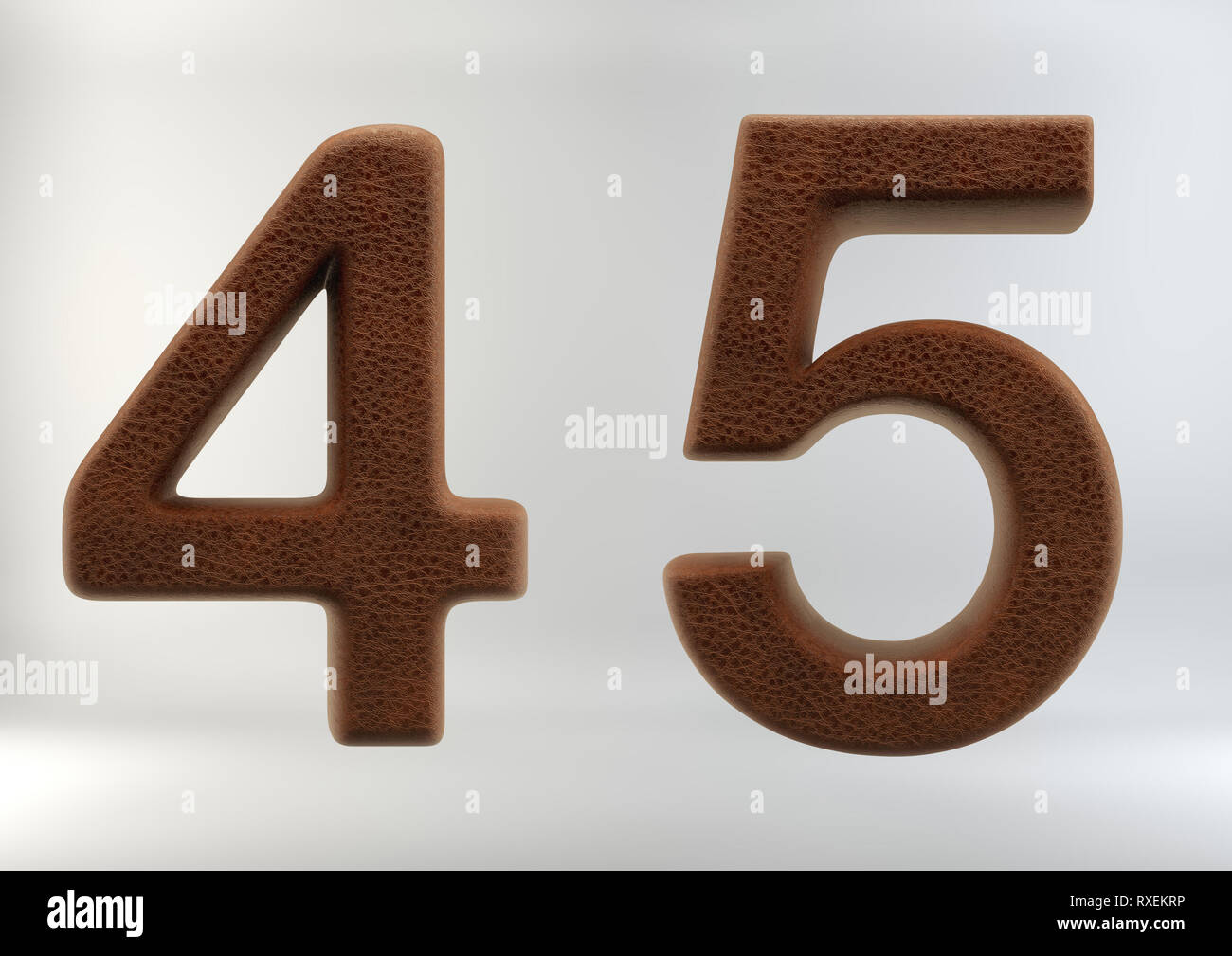 3D Render of Leather Letters & Numbers, isolated on white background ...