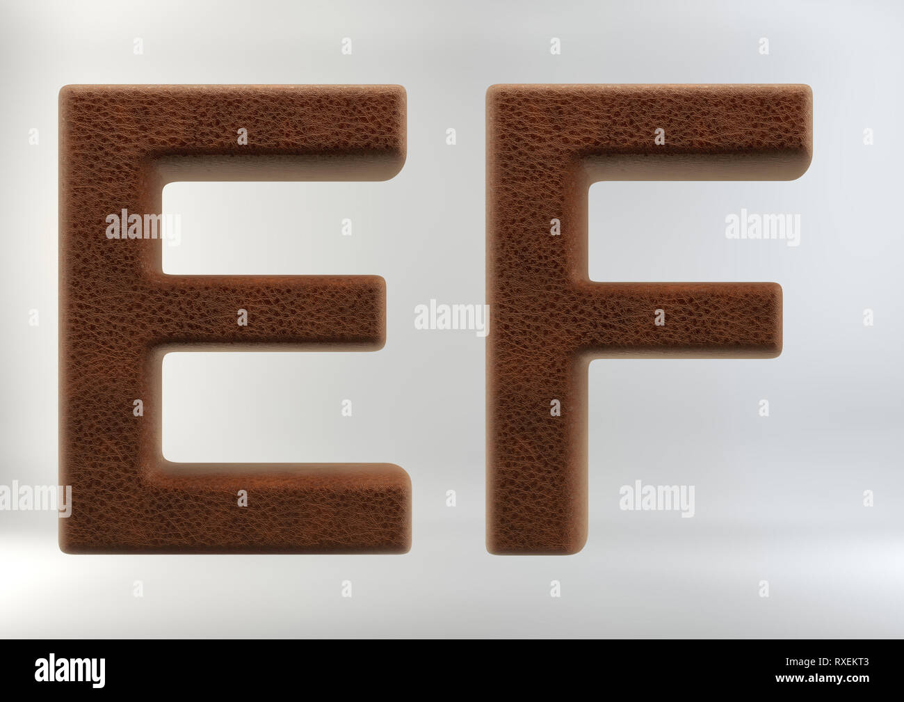 3D Render of Leather Letters & Numbers, isolated on white background ...