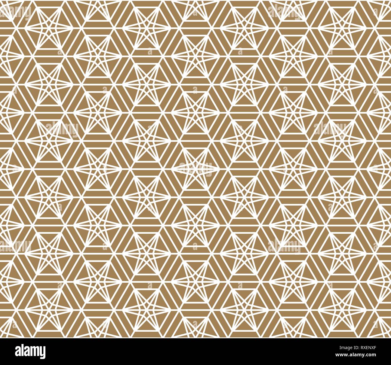Japanese seamless pattern in style Kumiko.Golden color background and ...