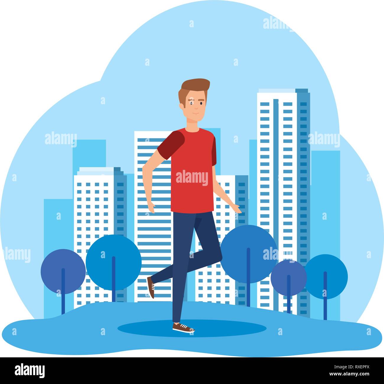 young man walking character Stock Vector Image & Art - Alamy