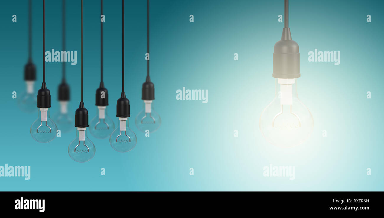 Glowing Light Bulb Creativity Concept Background Poster Stock Photo - Alamy