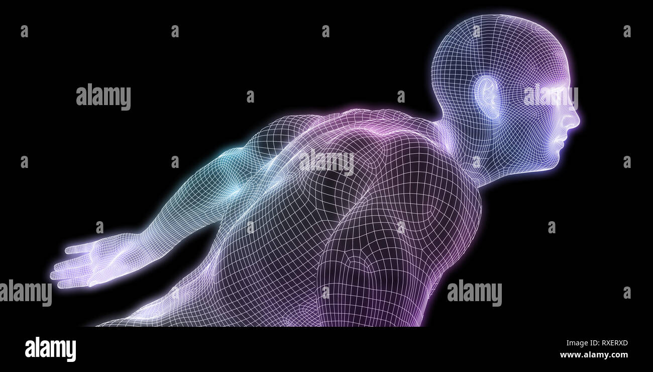 Human Body Digital Visualization Running Forward Art Stock Photo - Alamy