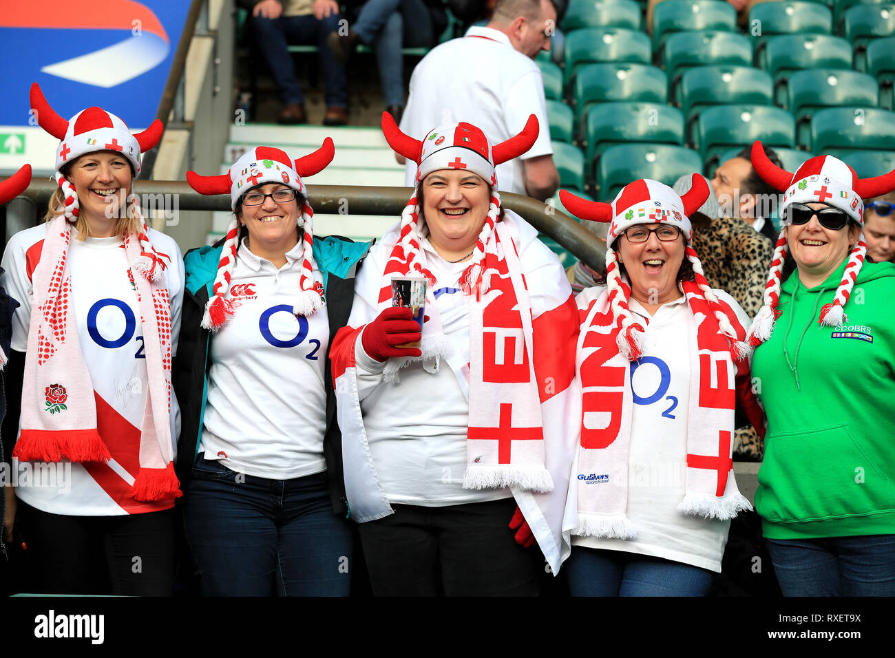 England Rugby fans in the stands during the Guinness Six Nations match ...