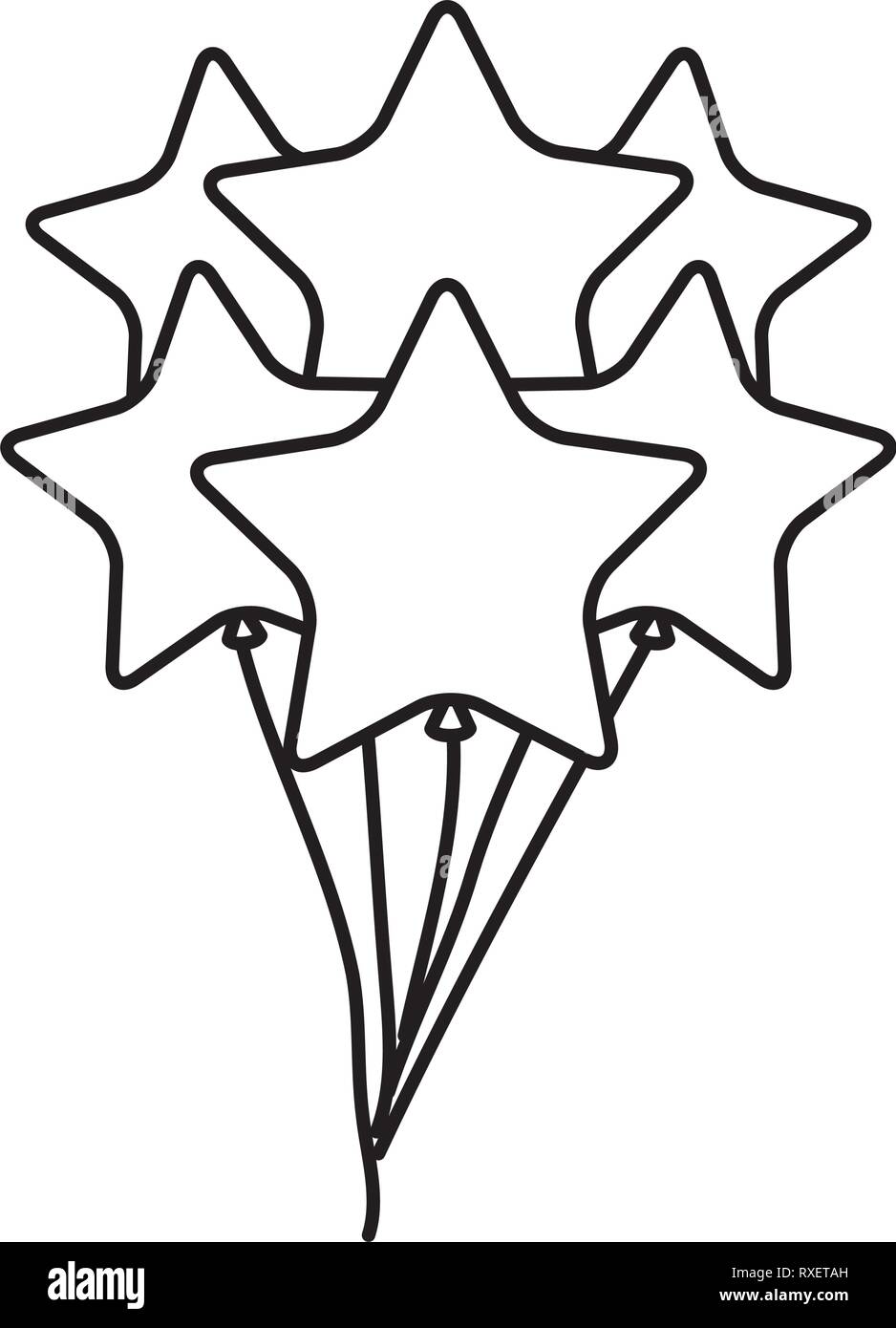 balloons helium floating with stars shape Stock Vector Image & Art - Alamy