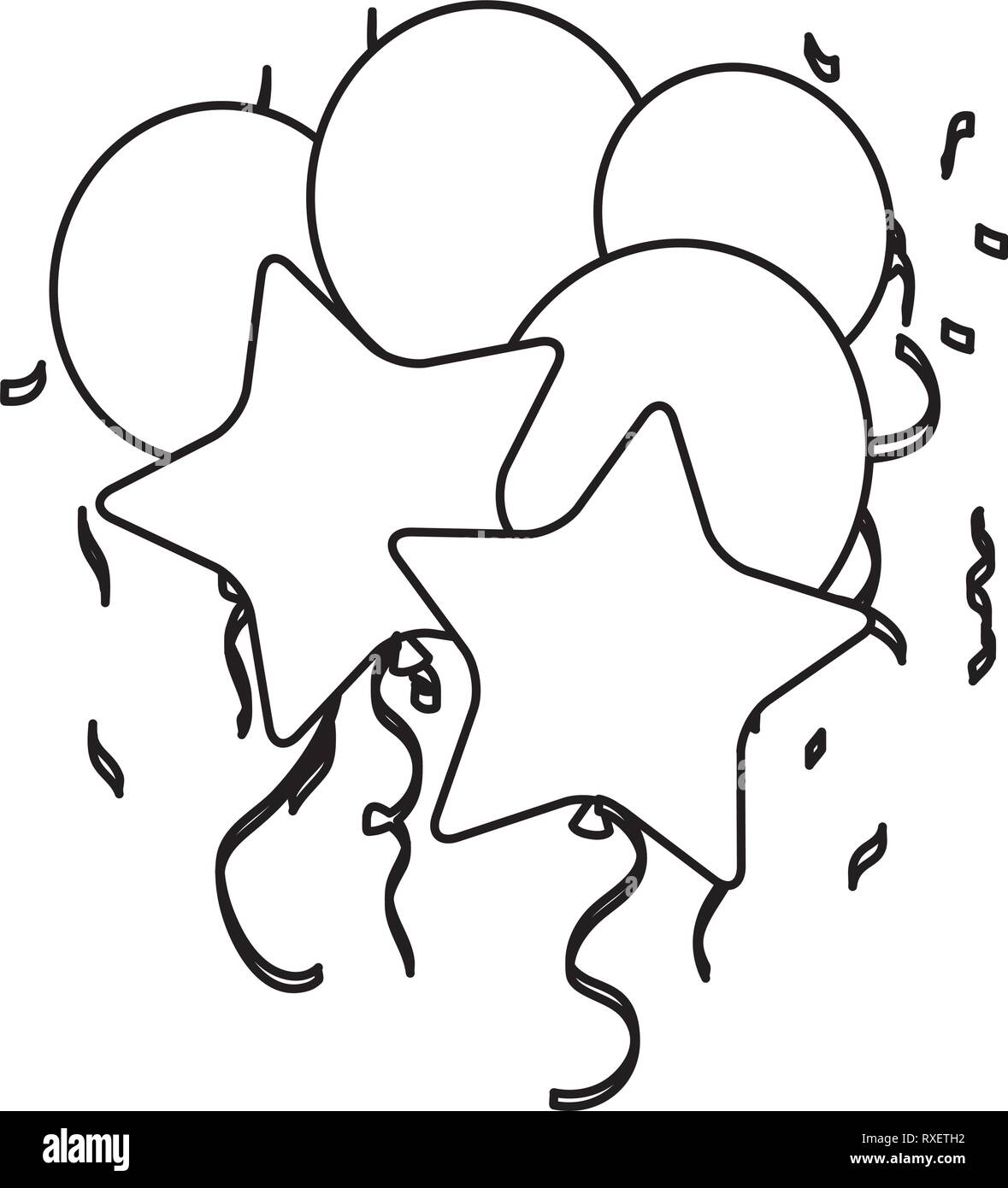 balloons helium floating with stars shape Stock Vector Image & Art - Alamy