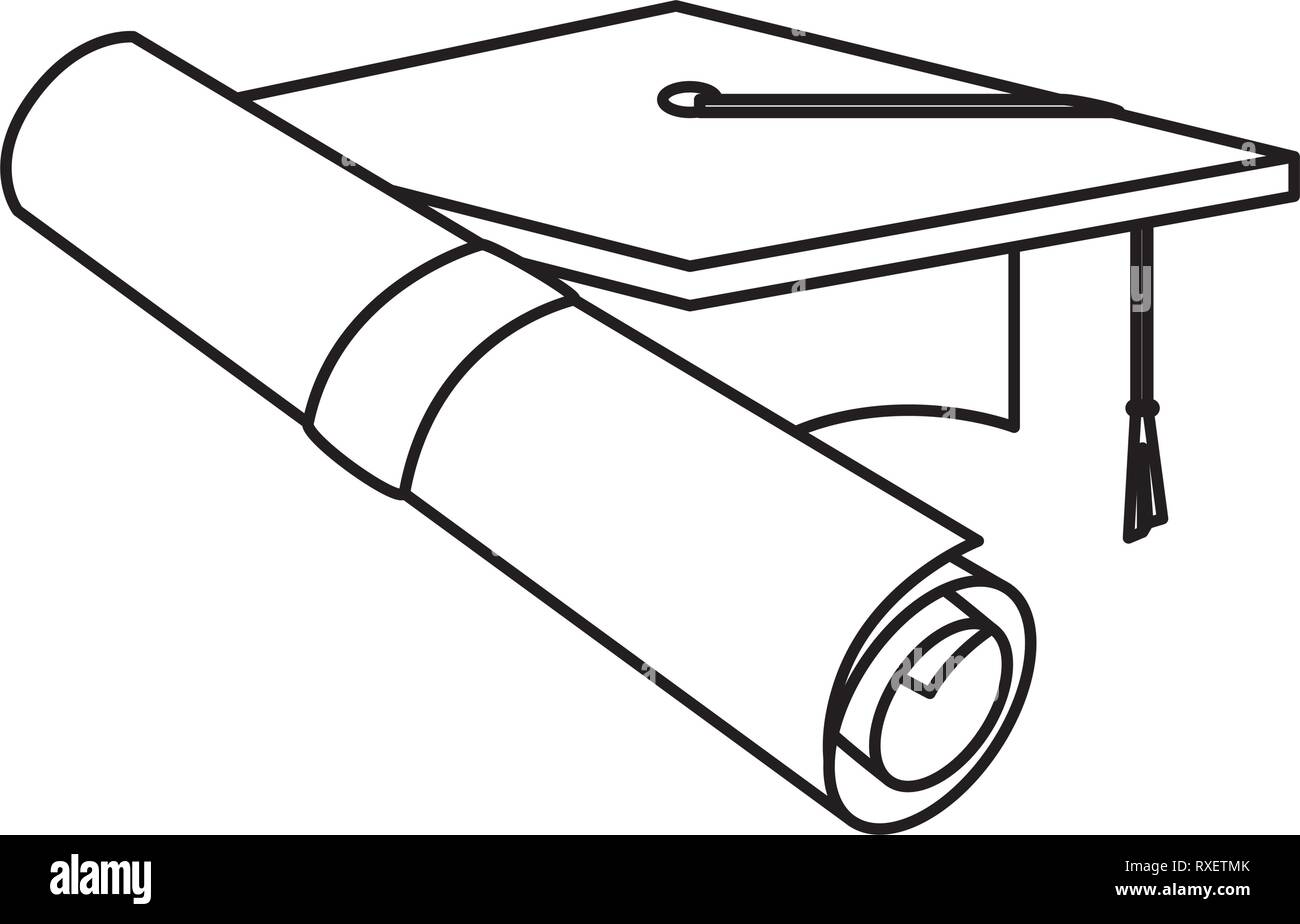 graduation certificate roll and hat Stock Vector Image & Art - Alamy