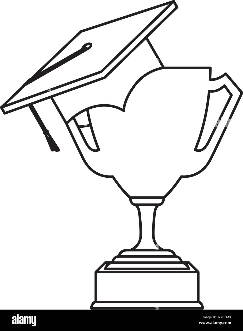 hat graduation with trophy cup Stock Vector Image & Art - Alamy