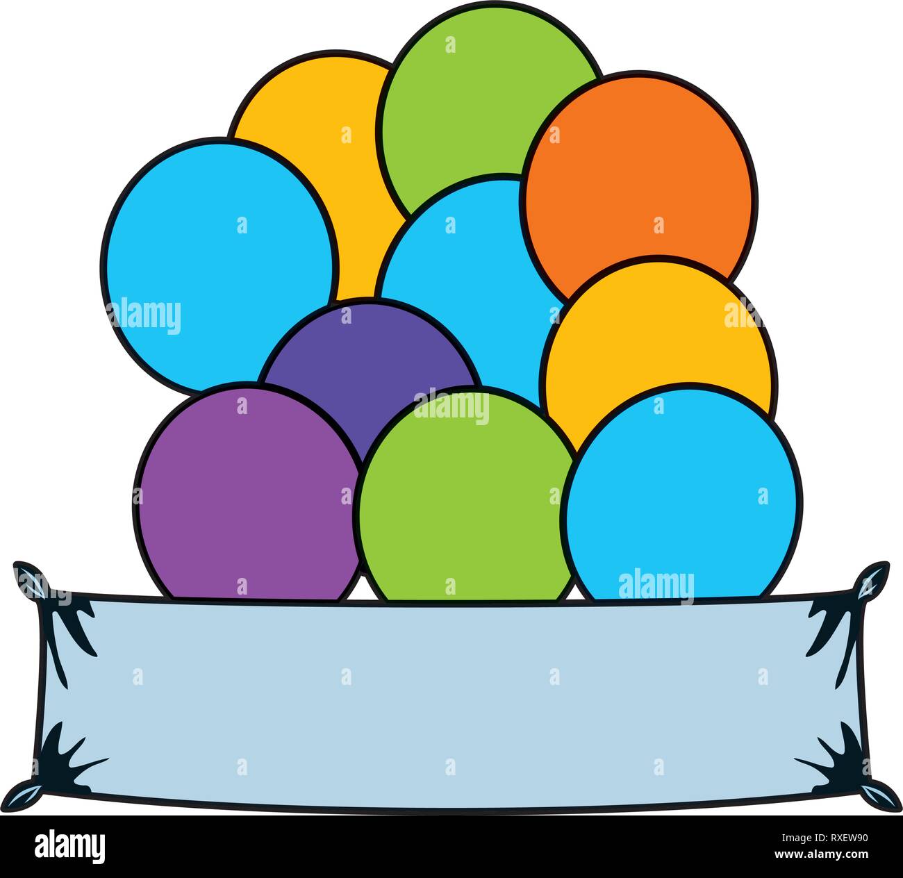 balloons helium floating with banner Stock Vector Image & Art - Alamy