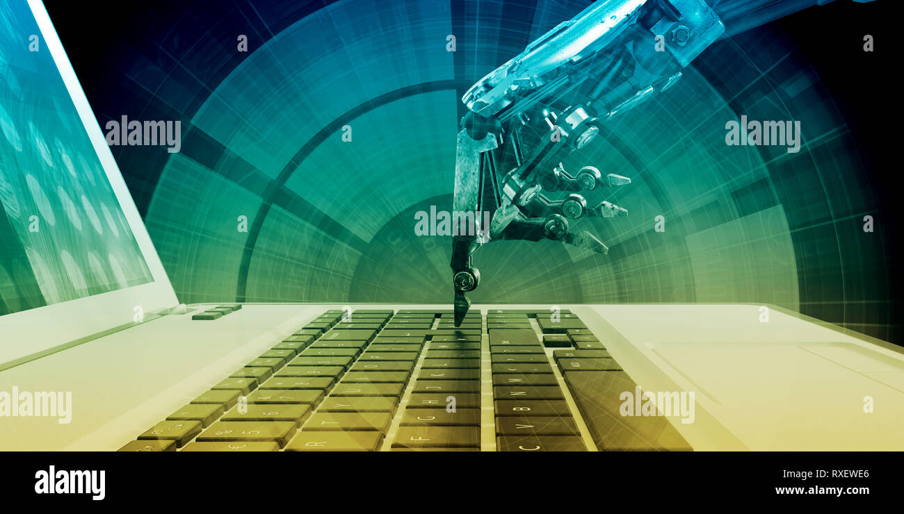 Digital Science with Virtual Technology in Art Stock Photo - Alamy