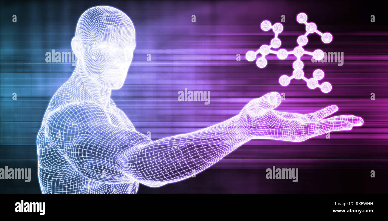 Science Atom and Chemical Formula as Concept Stock Photo - Alamy