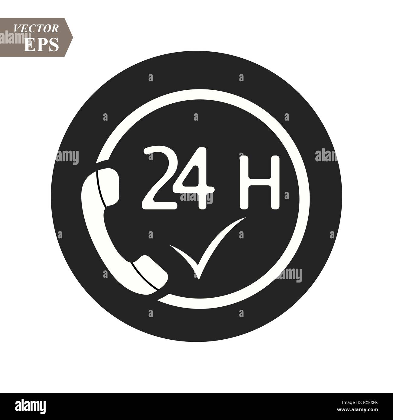 Call 24H icon. Vector illustration, flat design eps10 Stock Vector ...