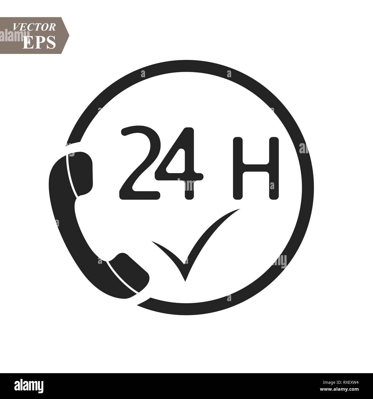 Call 24H icon. Vector illustration, flat design eps10 Stock Vector ...