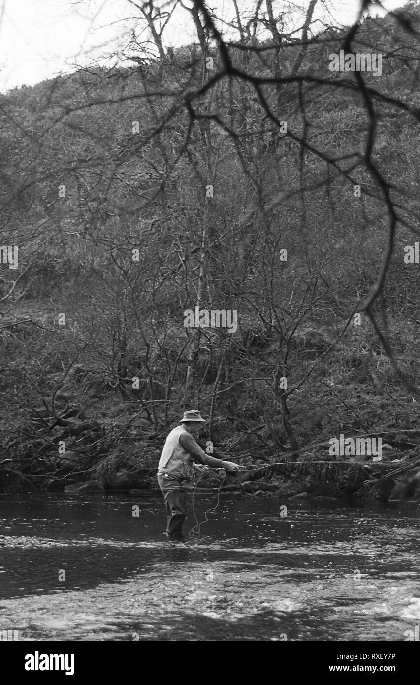 Devon fly fishing Black and White Stock Photos & Images - Alamy