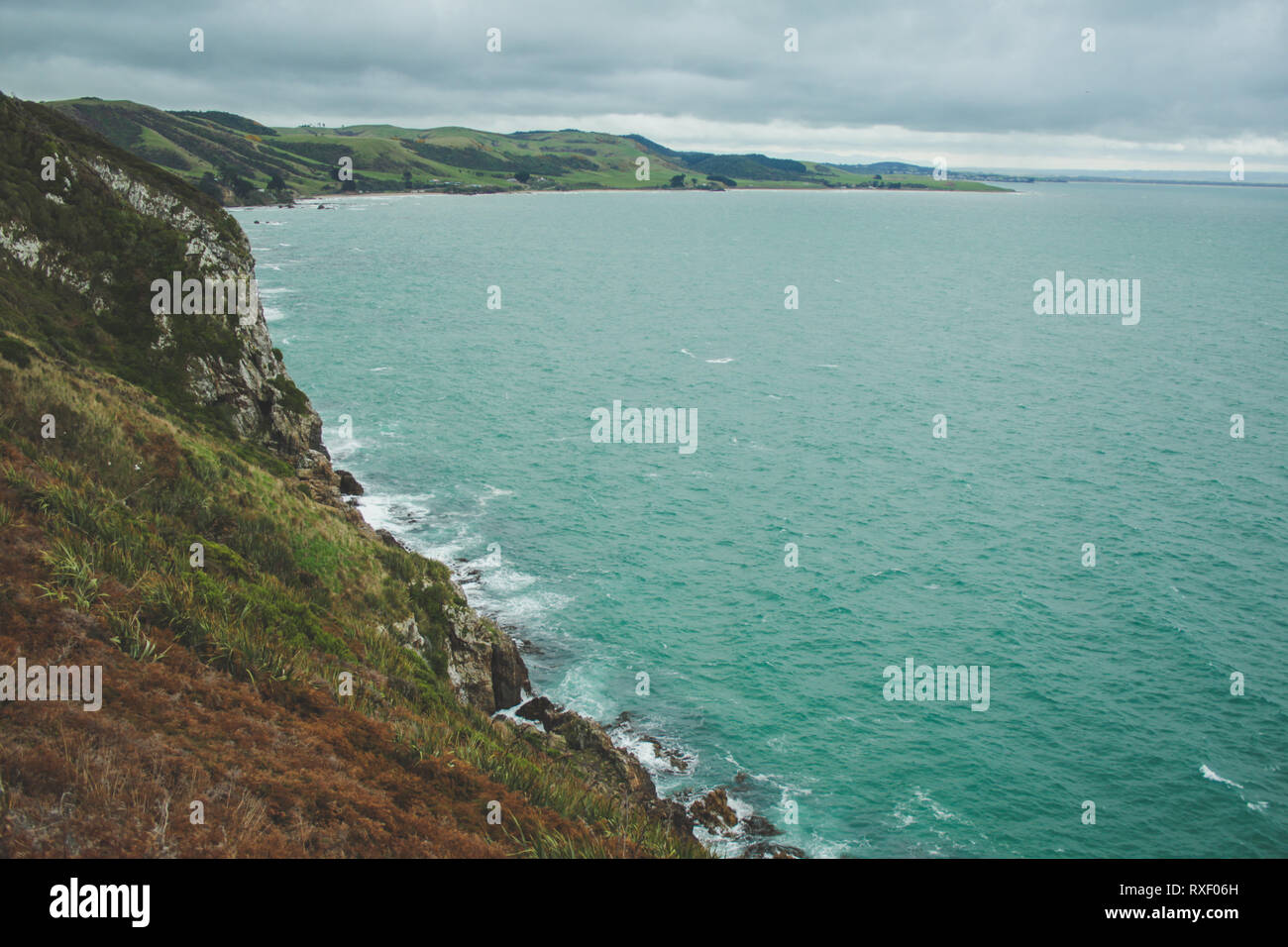 Nugget Point viewpoint in Otago, South Island, New Zealand Stock Photo ...