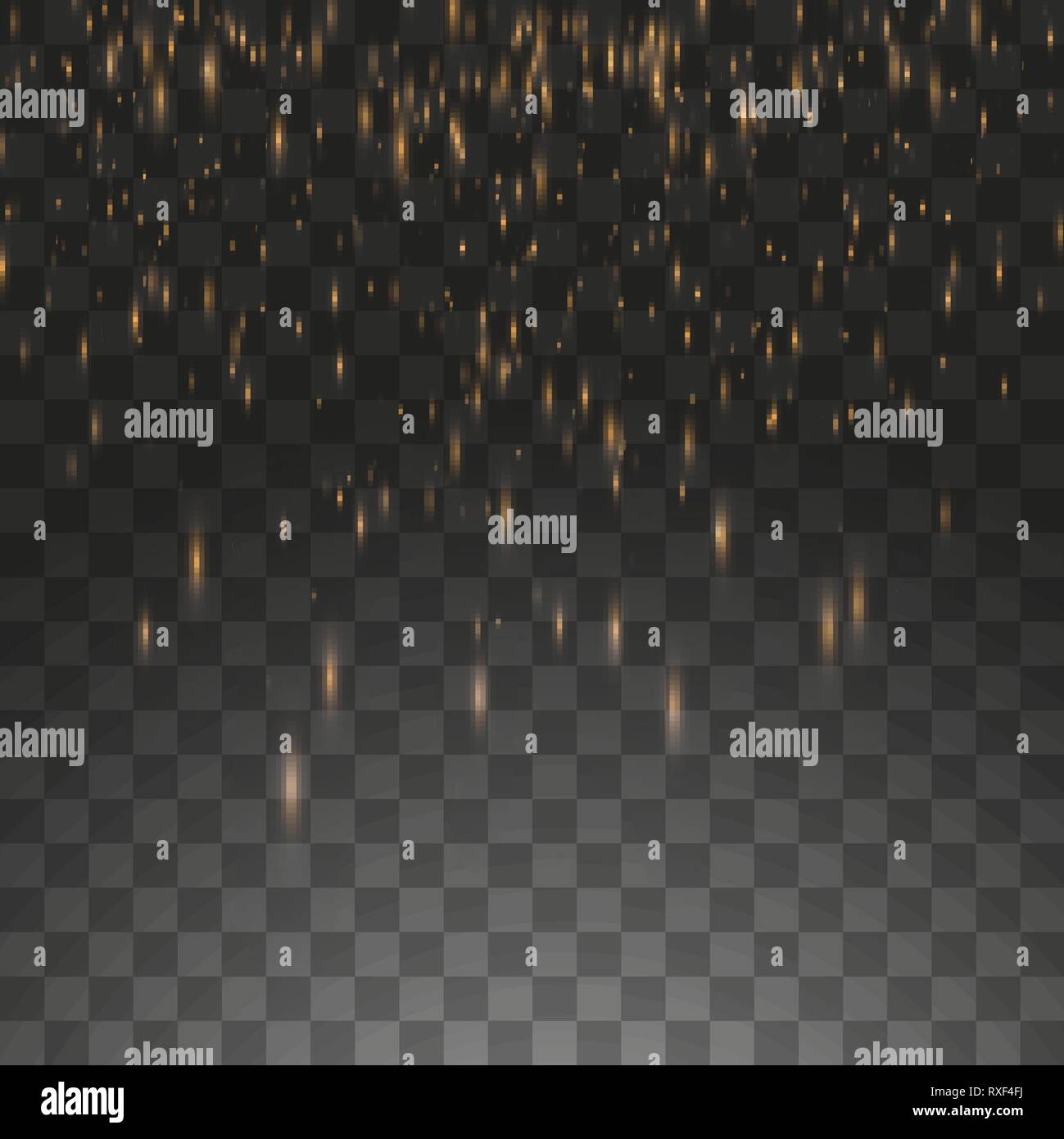 Vector illustration golden rain isolated on a transparent background ...