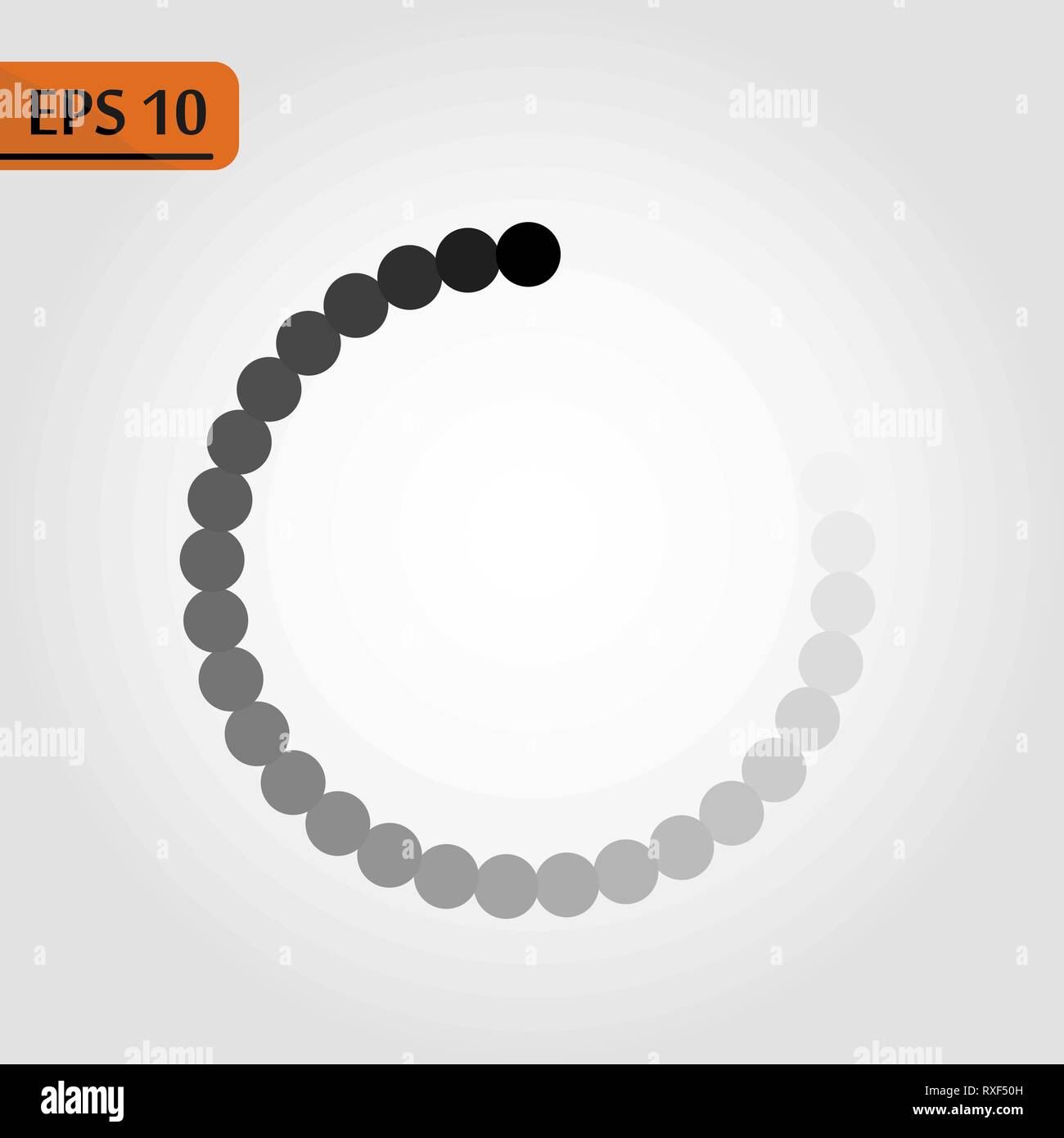 Round download sign isolated on black background. Load icon. Data ...