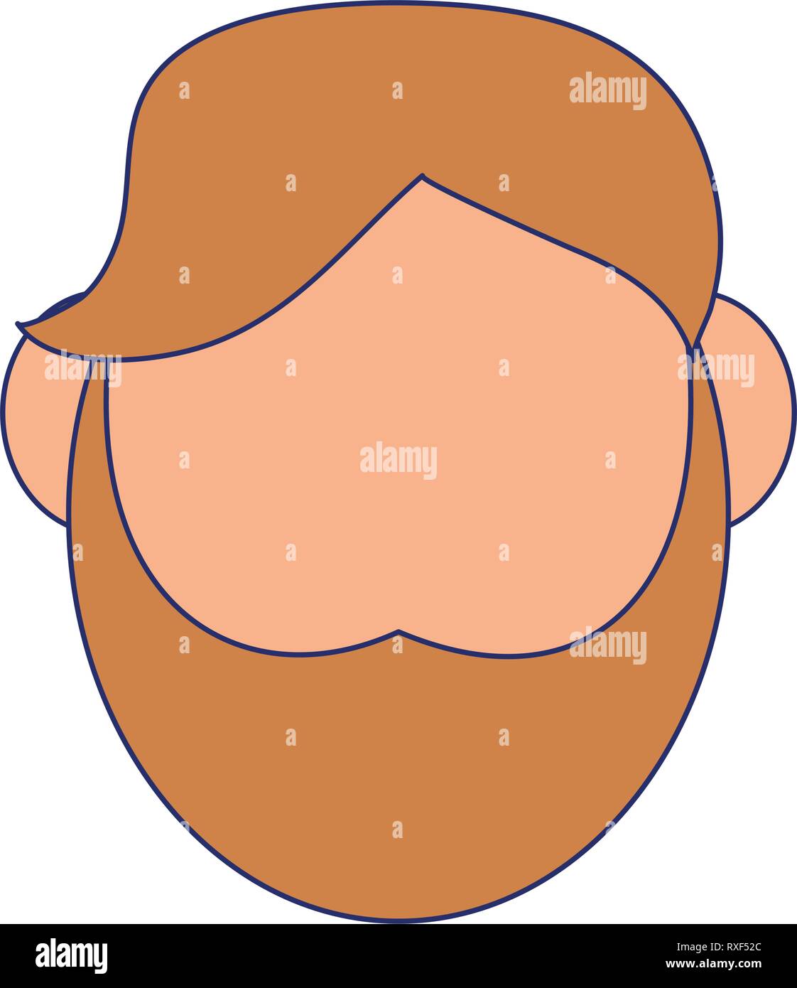 man with beard avatar faceless head blue lines Stock Vector Image & Art ...