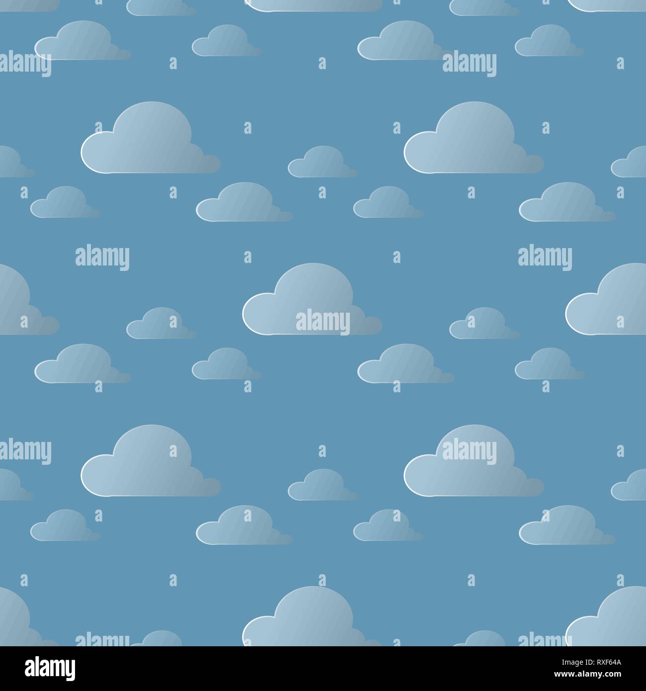 light blue sky white clouds pattern seamless vector 10 eps Stock Vector ...