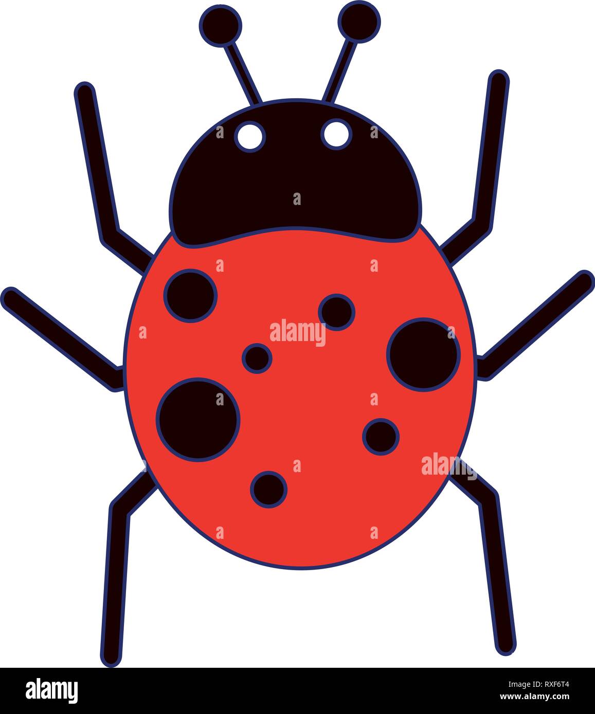 Ladybug insect cartoon isolated blue lines Stock Vector Image & Art - Alamy