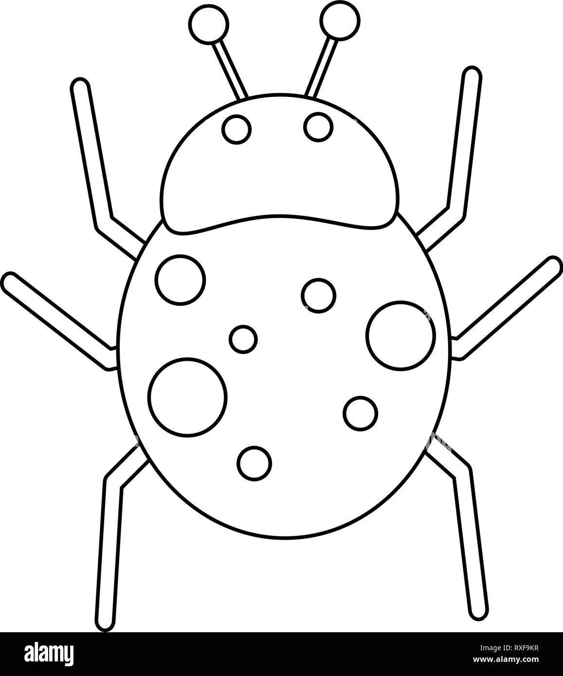 Black ladybug in cartoon Stock Vector Images - Alamy