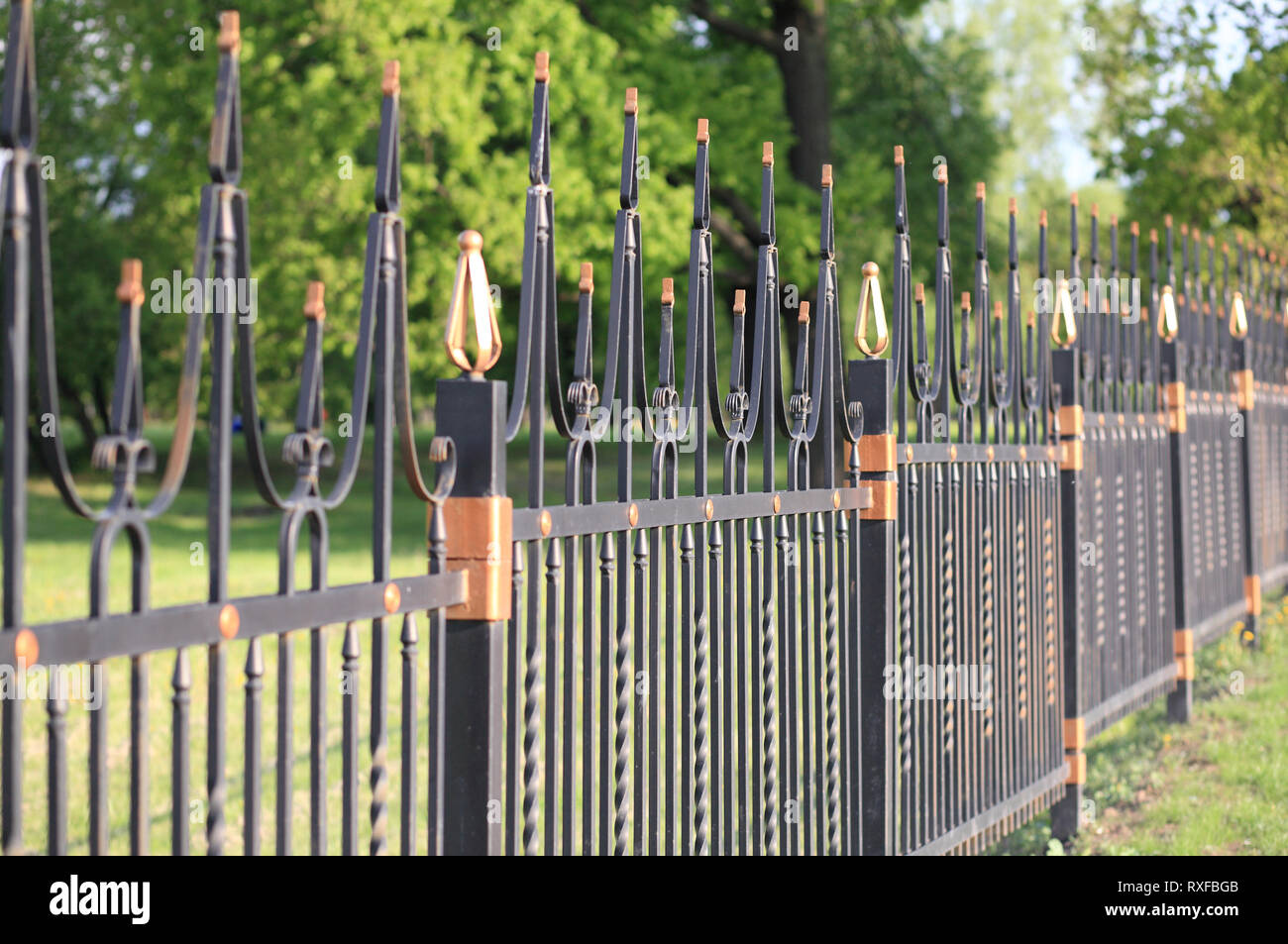 fence with gold decoration Stock Photo - Alamy
