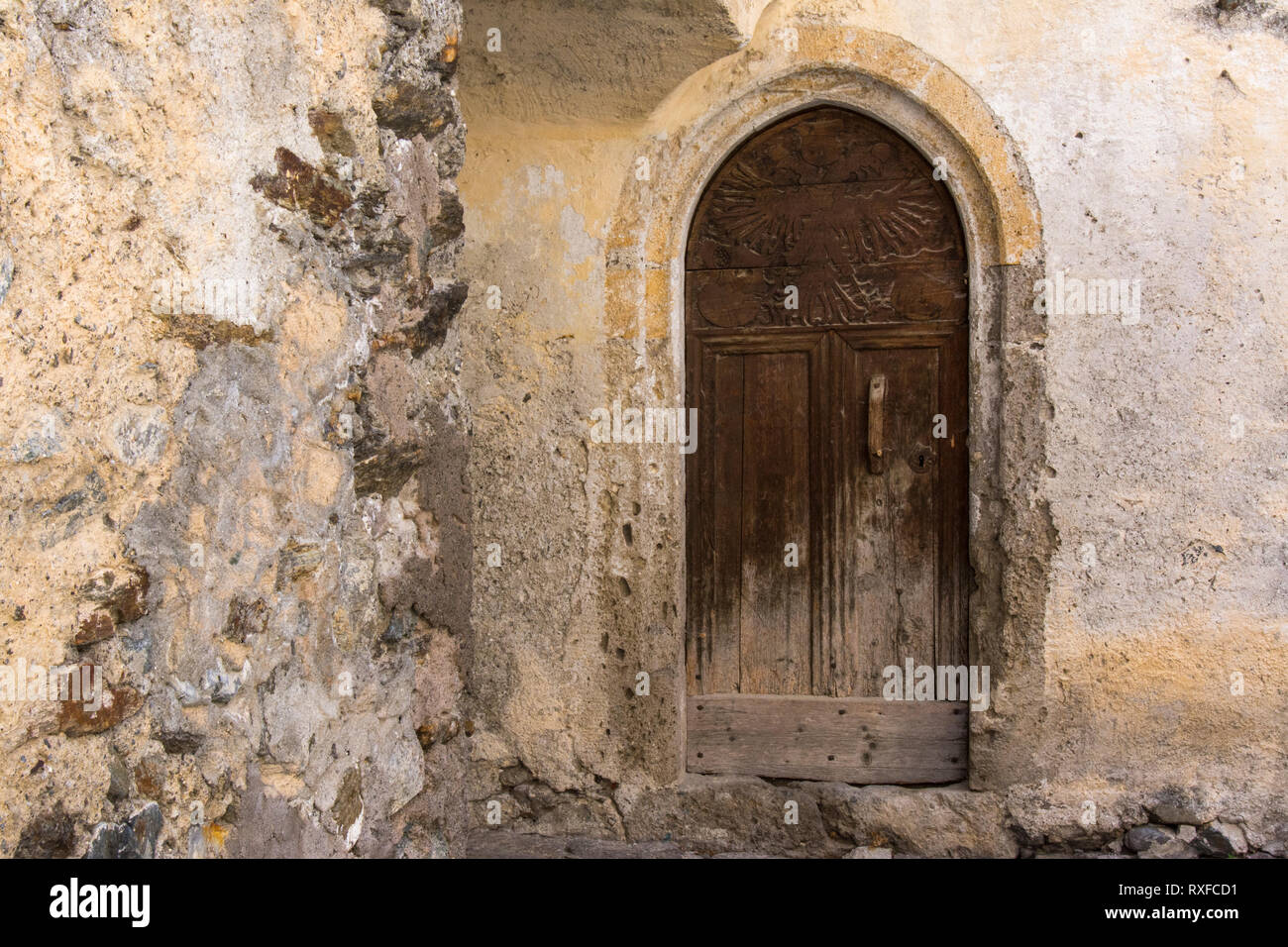 Door at Churburg or in Italian, Castel Coira is a high medieval castle ...