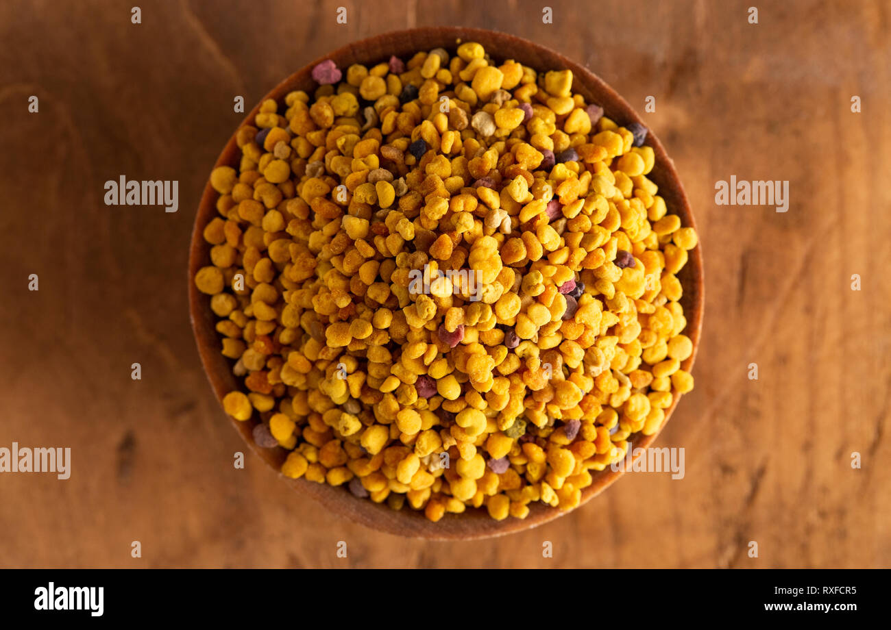 A Bowl of Pellets of Yellow Bee Pollen Stock Photo - Alamy