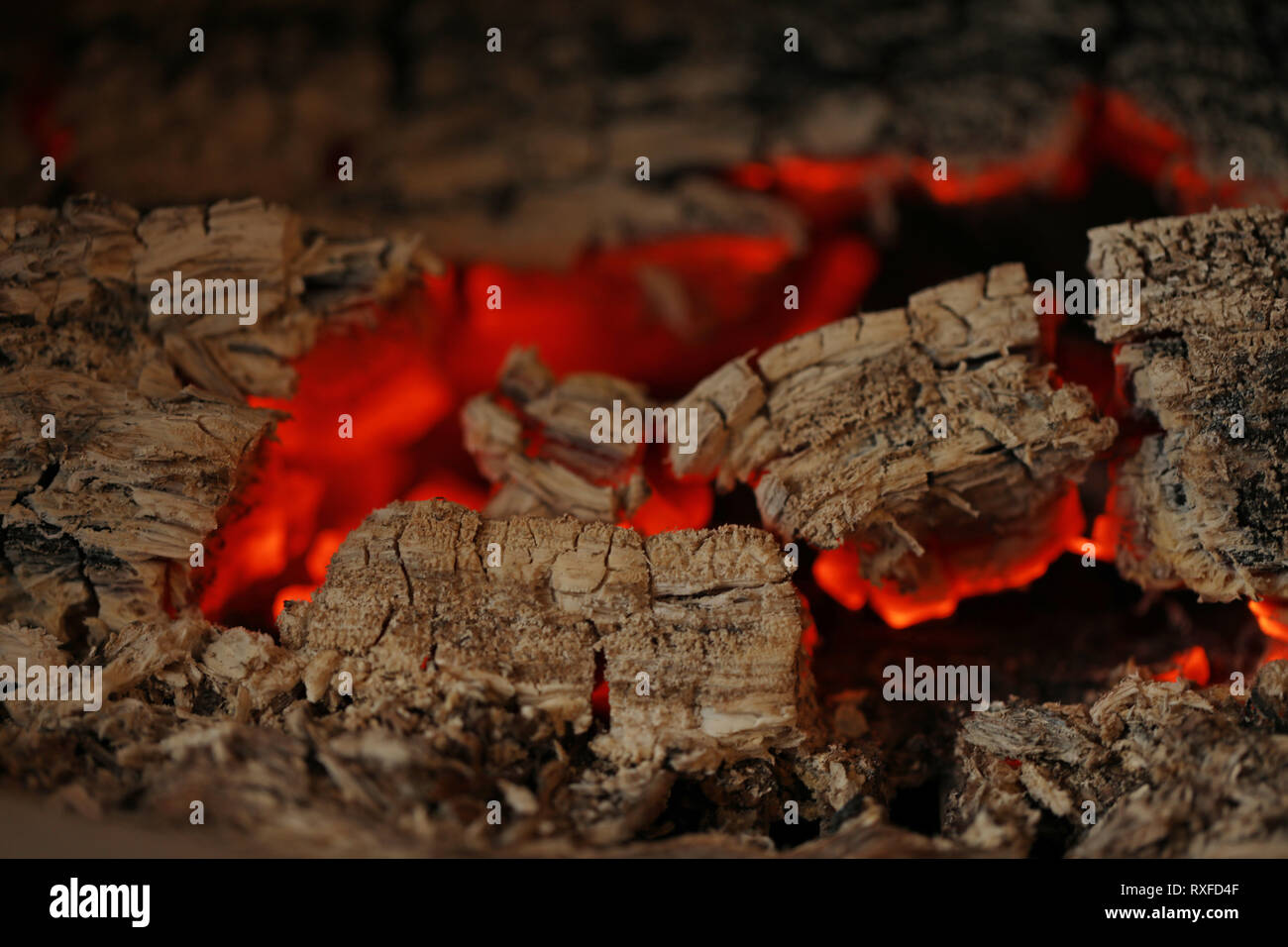 Wood Fire Glow Embers Stock Photo - Alamy
