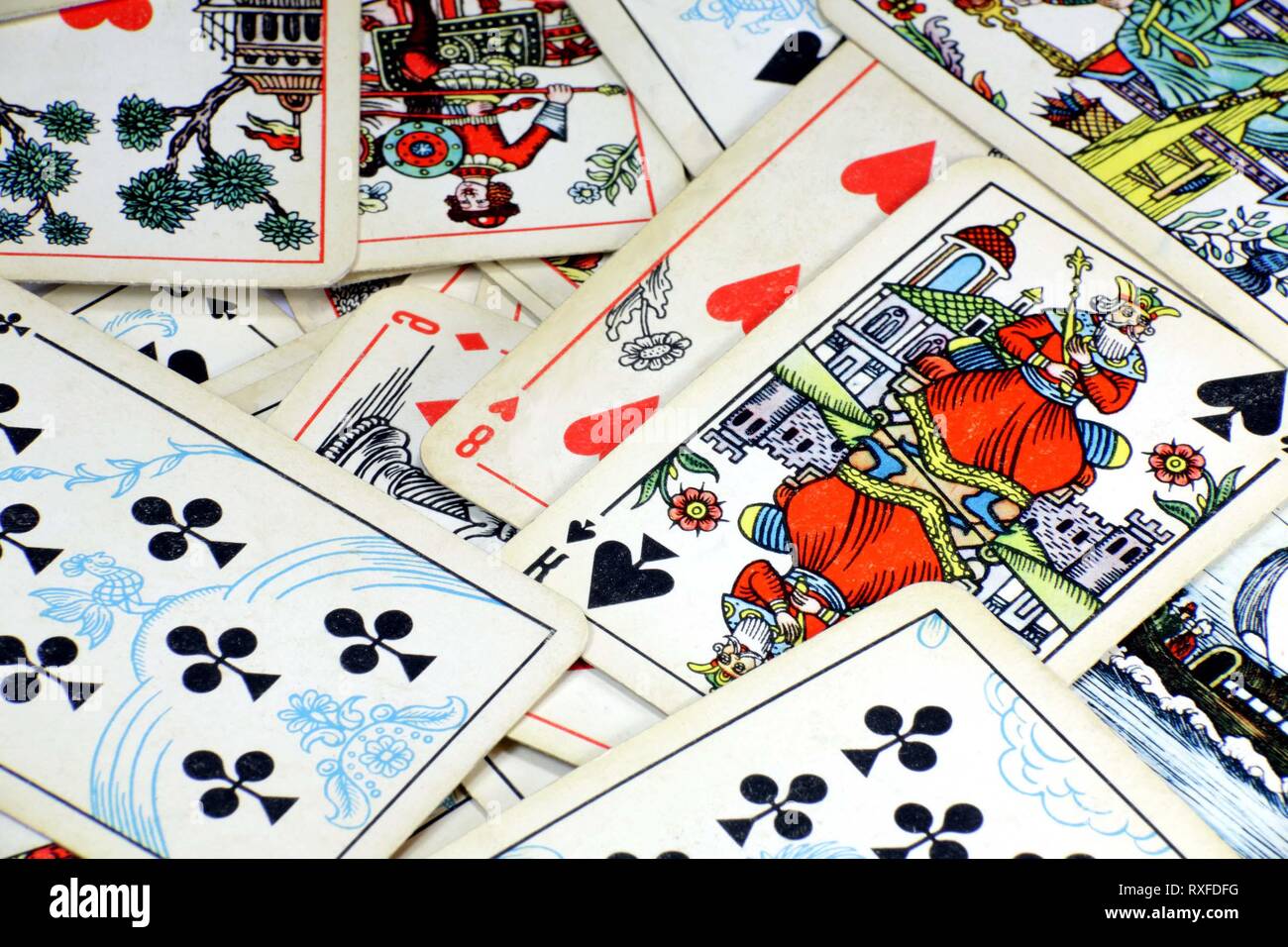 old playing cards background Stock Photo - Alamy