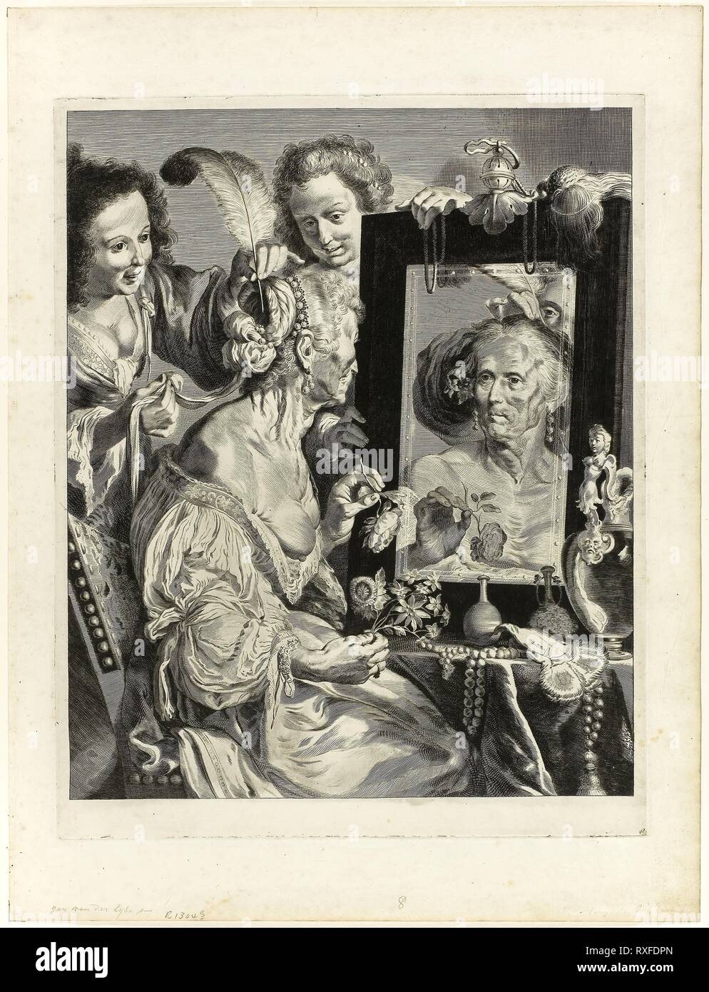 The Coquette Jeremias Falck Polish 1619 1677 After Bernardo Strozzi Italian 1581 1644 the-coquette-jeremias-falck-polish-1619-1677-after-bernardo-strozzi-italian-1581-1644