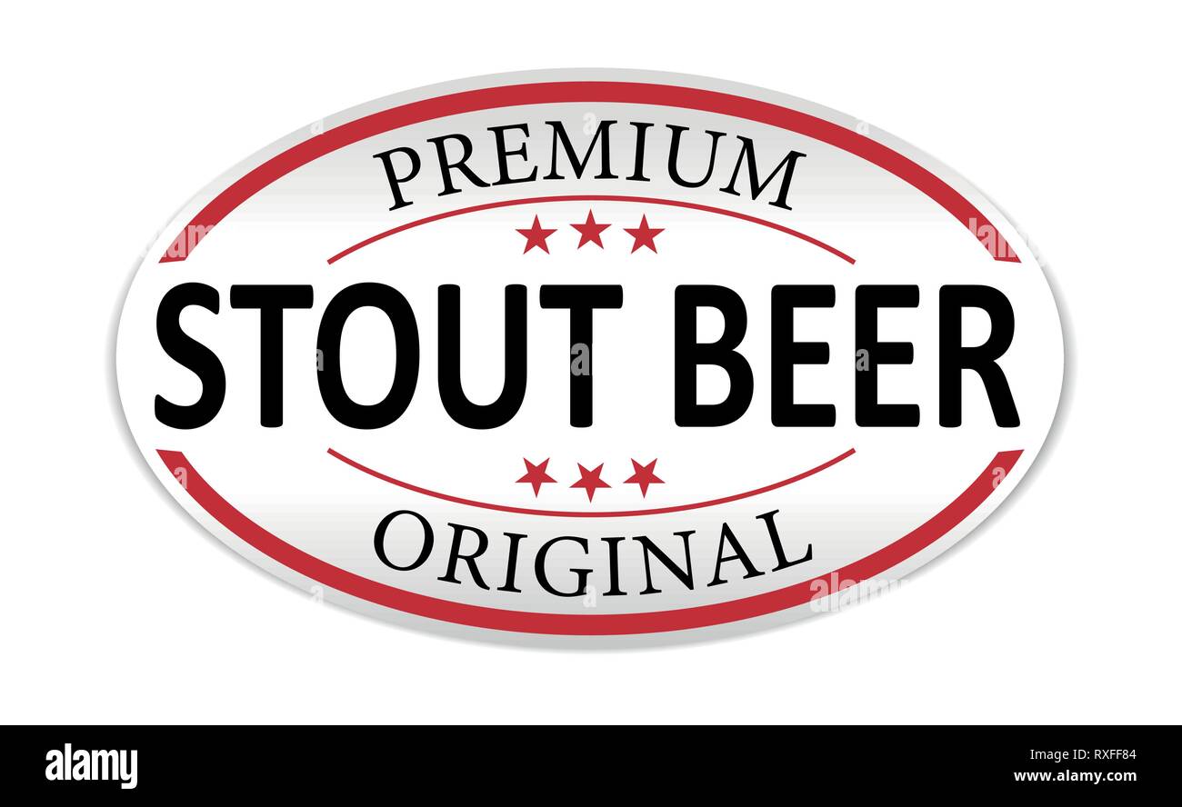 stout beer red lable web badge icon Stock Vector Image & Art - Alamy