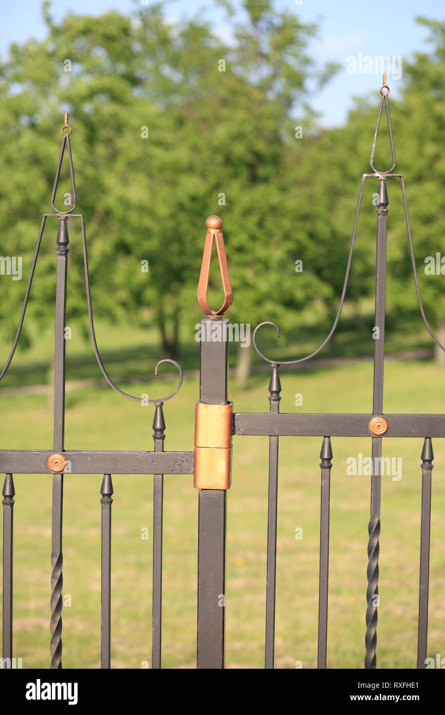 fence with gold decoration Stock Photo - Alamy