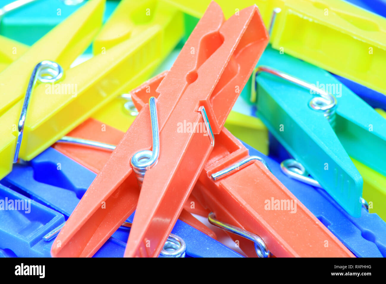 set of plastic clothespin Stock Photo - Alamy