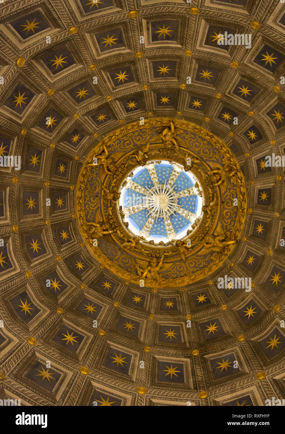 Interior of dome, Siena Cathedral , Duomo di Siena, is a medieval ...