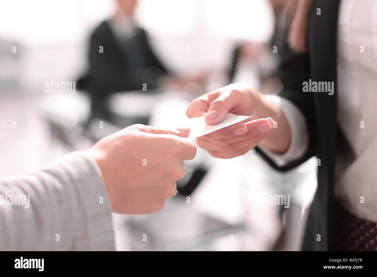 Exchanging business card hi-res stock photography and images - Alamy