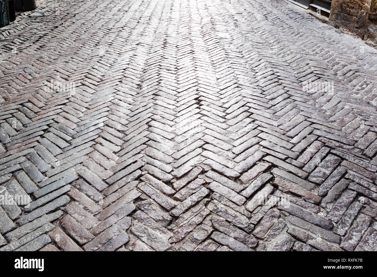 Travel to Italy - stone pavement of street via Bartolomeo Colleoni in ...