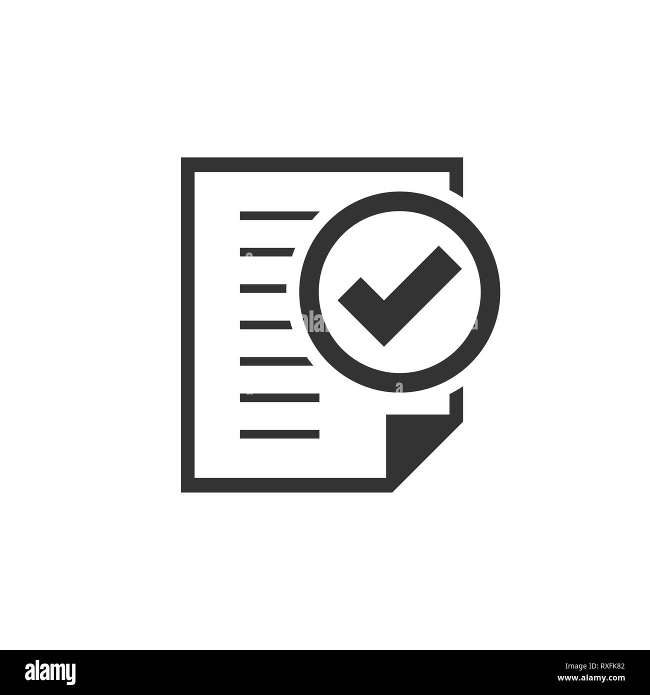 Compliance document icon in flat style. Approved process vector ...