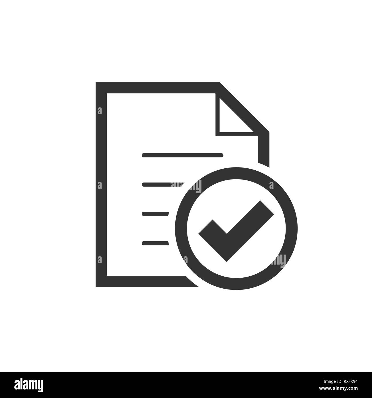 Compliance document icon in flat style. Approved process vector ...
