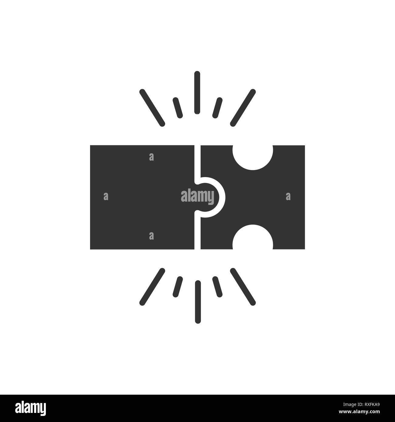 Puzzle compatible icon in flat style. Jigsaw agreement vector ...