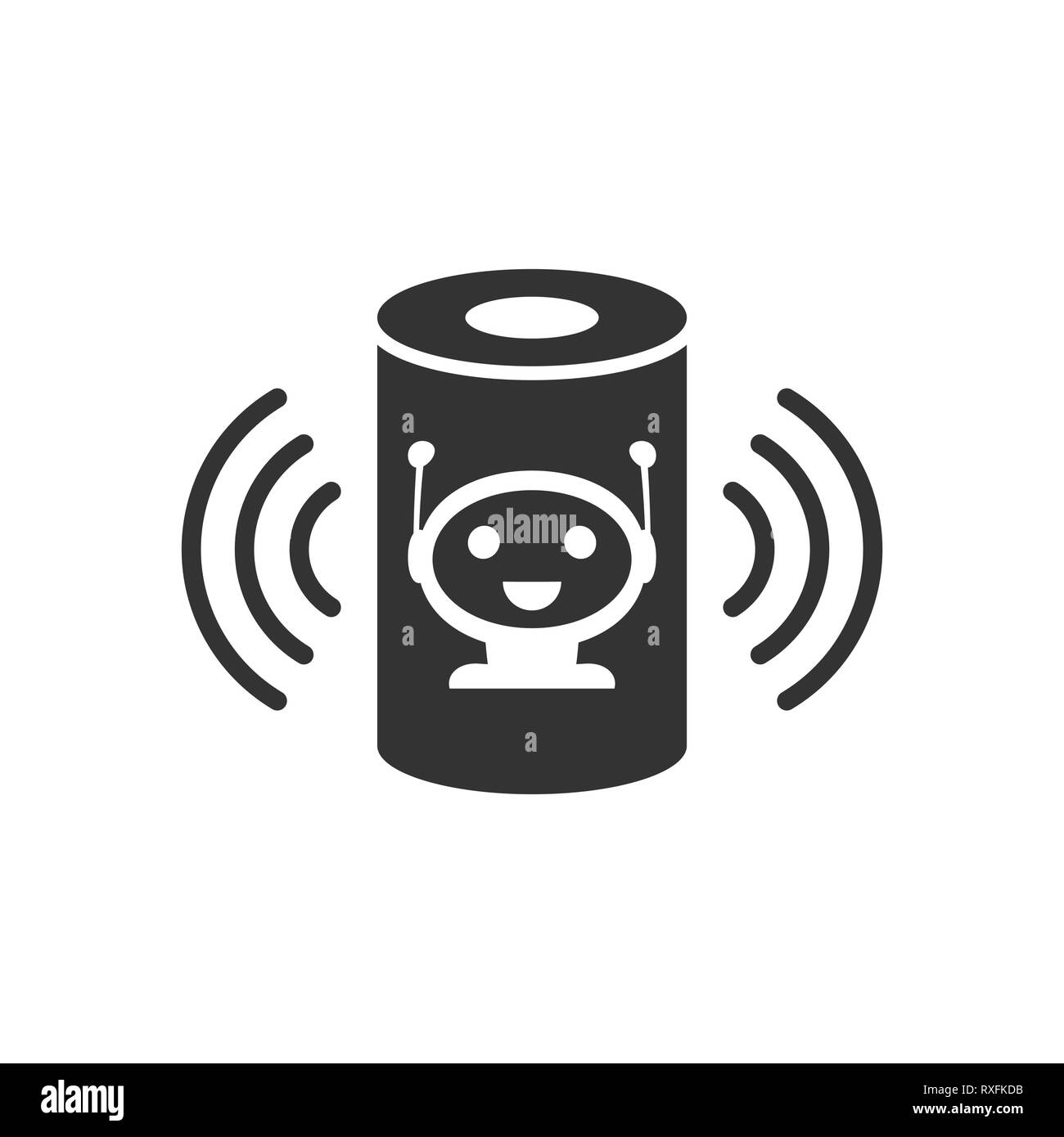 Voice assistant icon in flat style. Smart home assist vector ...