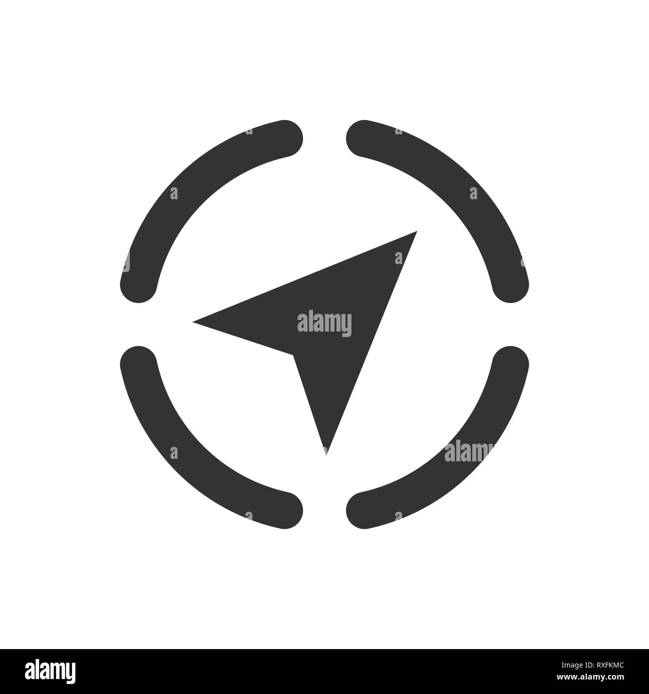 Global navigation icon in flat style. Compass gps vector illustration ...