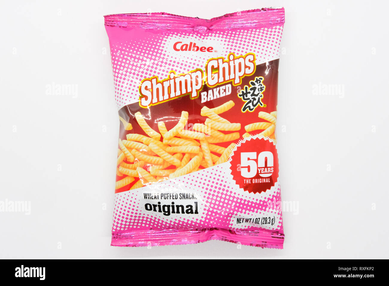 Bag of Japanese shrimp chips Stock Photo - Alamy