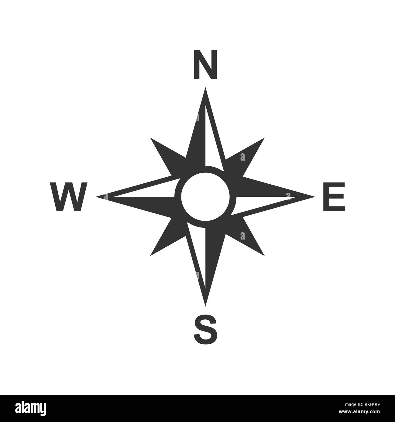 Global navigation icon in flat style. Compass gps vector illustration ...