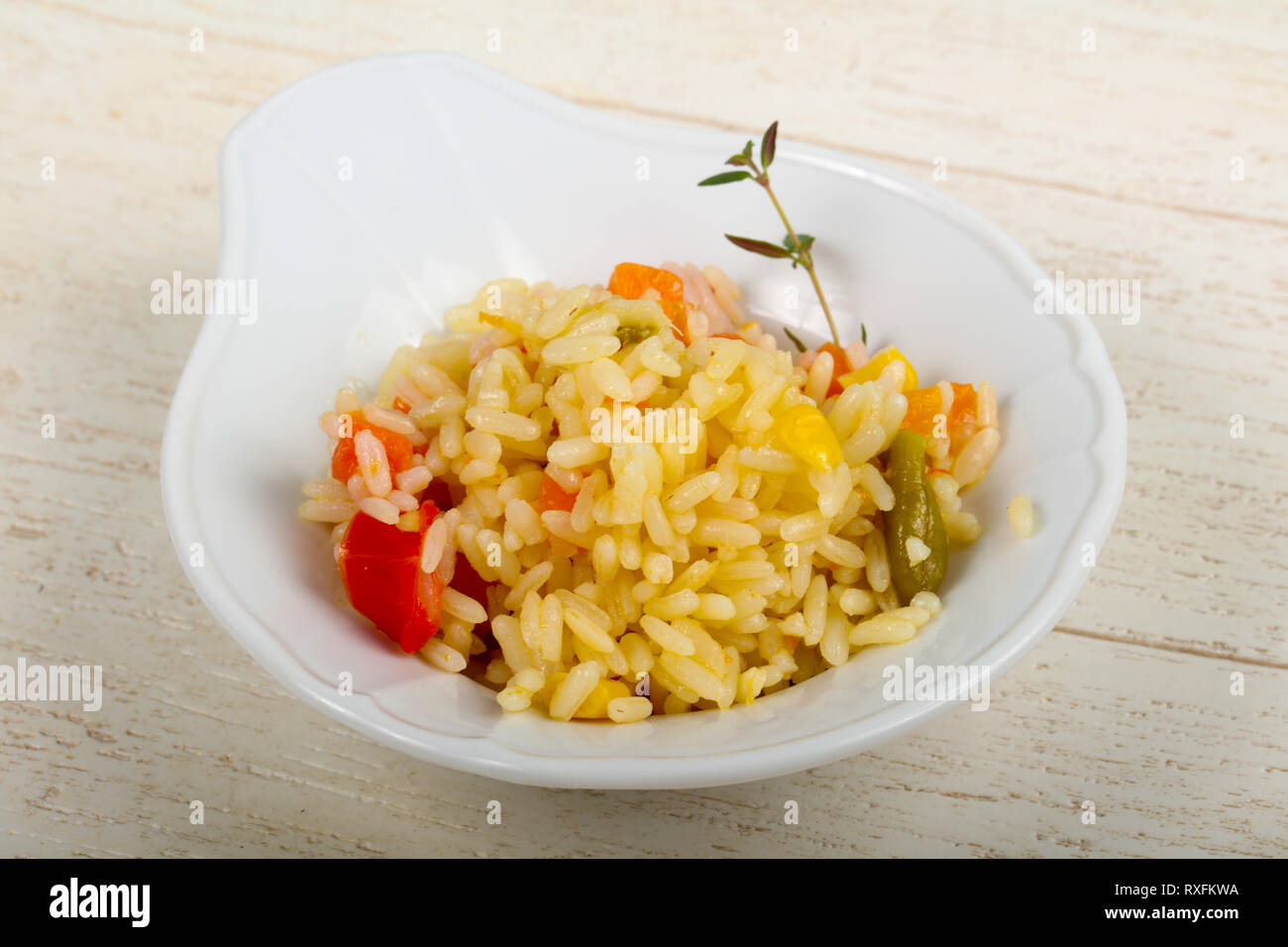 Mexican rice with vegetables and herbs Stock Photo - Alamy