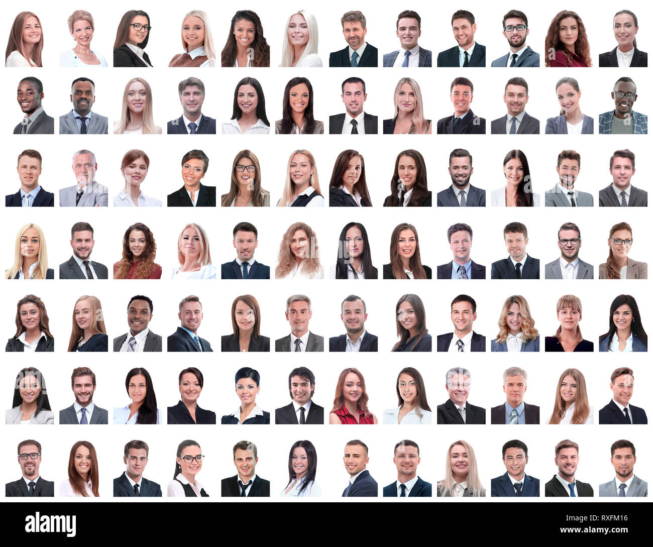 portraits of successful employees isolated on a white Stock Photo - Alamy