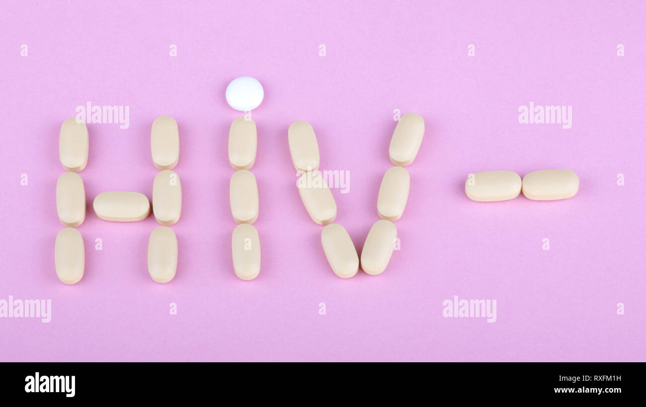 hiv therapy efavirenz on pink background Stock Photo - Alamy
