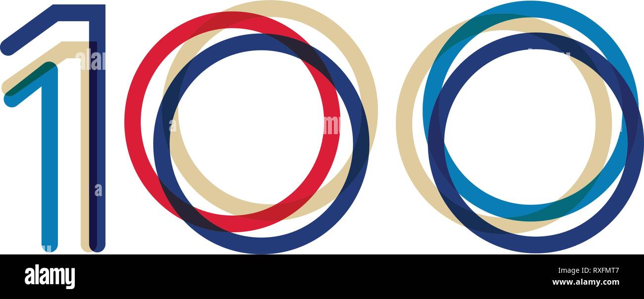100 years anniversary design with simple lines. Vector illustration ...
