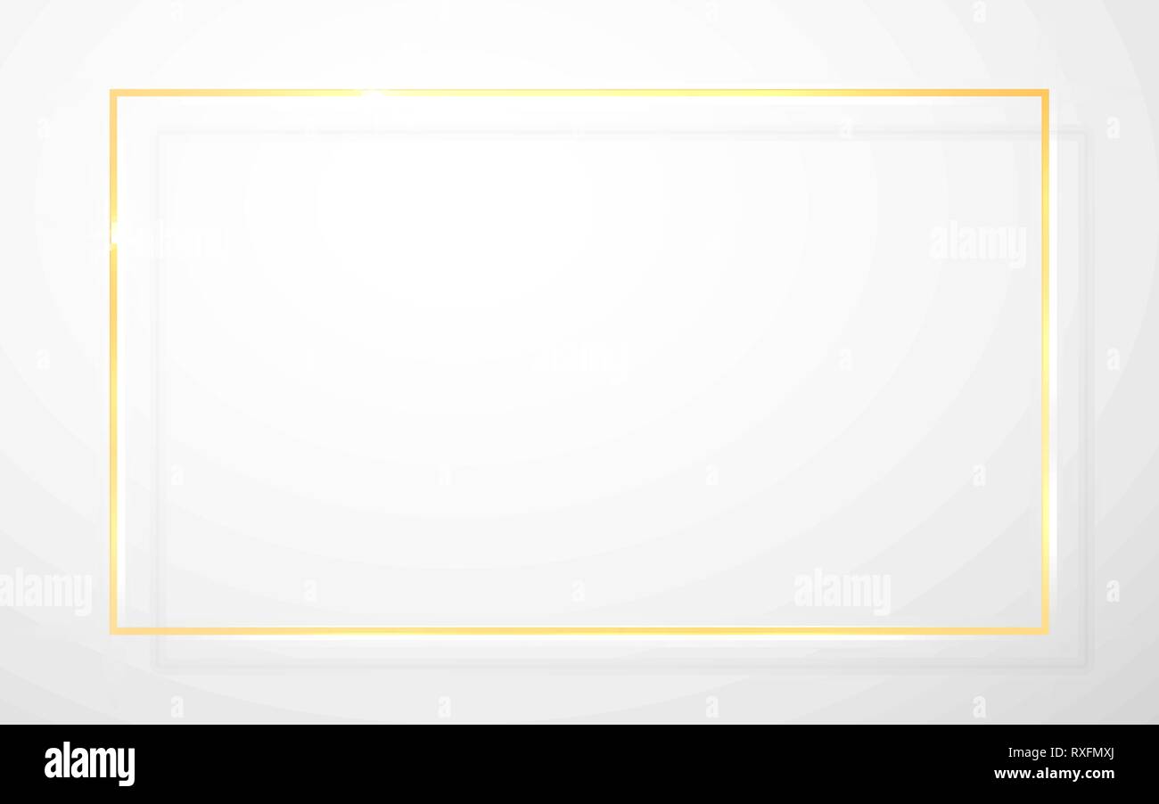 Rectangle Outline Transparent Rectangle Golden Frame Border, Classic
