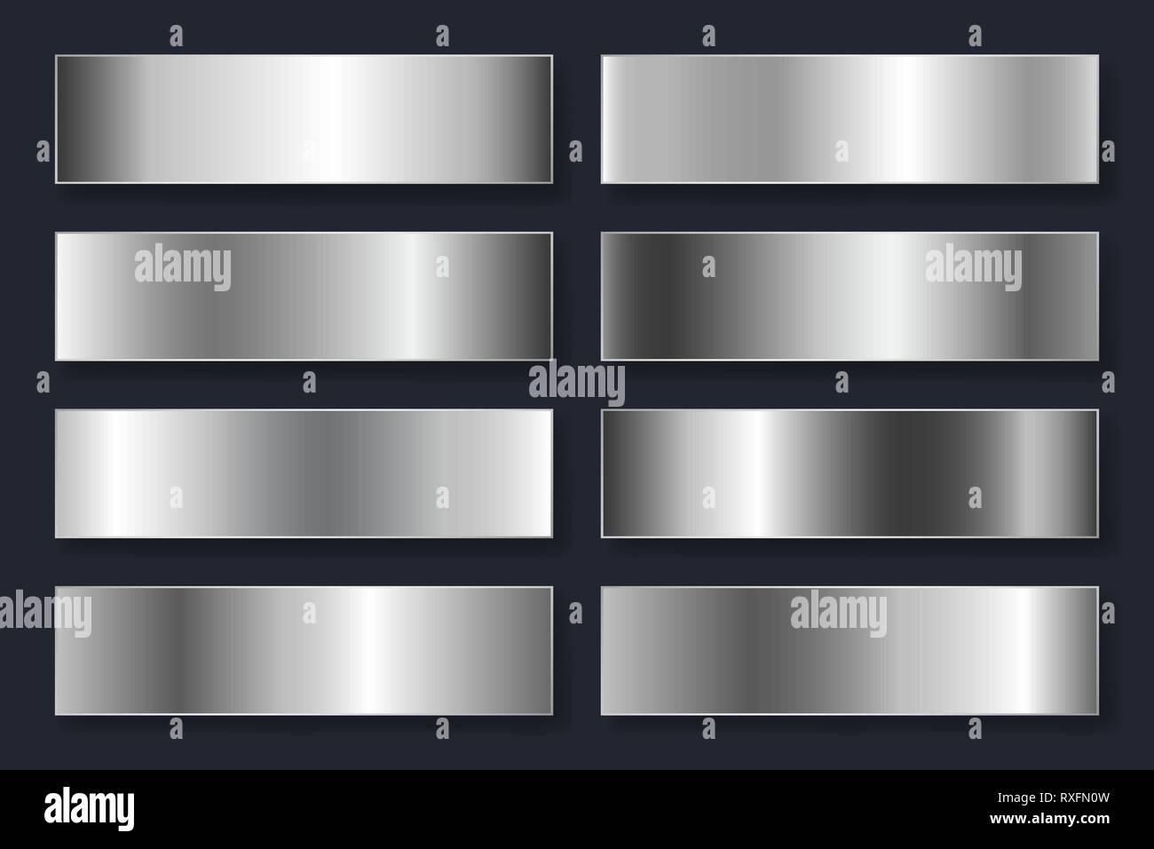 Collection of backgrounds with a metallic gradient. Brilliant plates ...